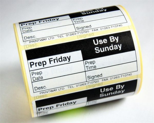 Prep Day Printed label - use by Sunday | Printway