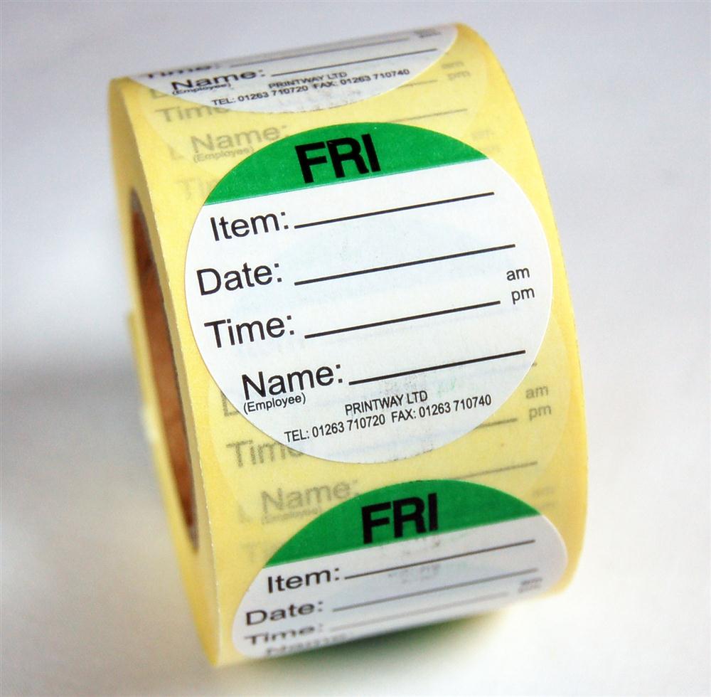 Combo Day Dots / Prep Labels - use by Friday - Food Preparation Labels ...