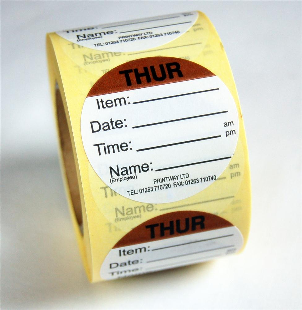 Combo Day Dots / Prep Labels - use by Thursday - Food Preparation ...