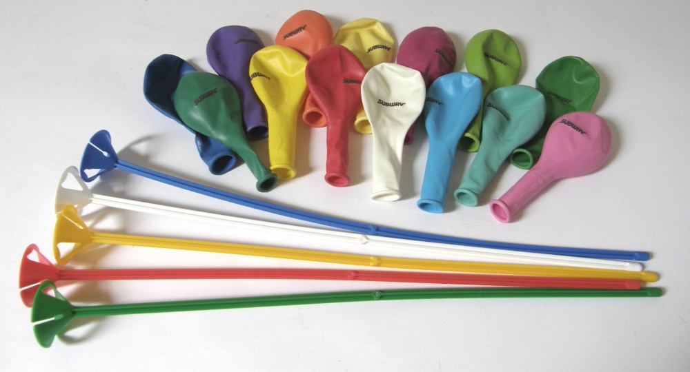 12-inch Double Sided (New Subway Logo) Balloons + Sticks - Balloons ...