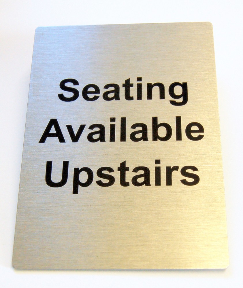 Generic Aluminium Seating Upstairs Sign (100x140mm) - Pre Printed Signs ...